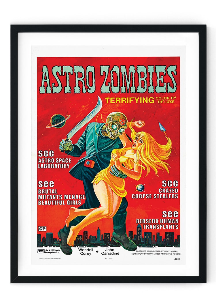 Astro Zombies Retro Film Poster | Giclée Prints Wall Art & Prints from ...
